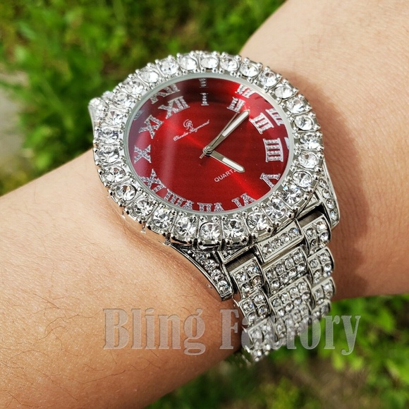 Accessories | Rappers Lab Diamond Metal Band Dress Watch | Poshmark